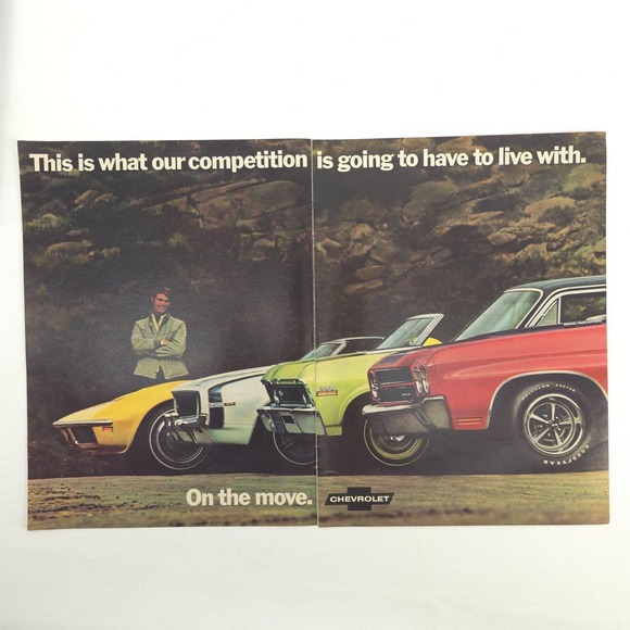 chevrolet | Art | Vtg Chevrolet Corvette Chevelle Advertising Print Ad ...